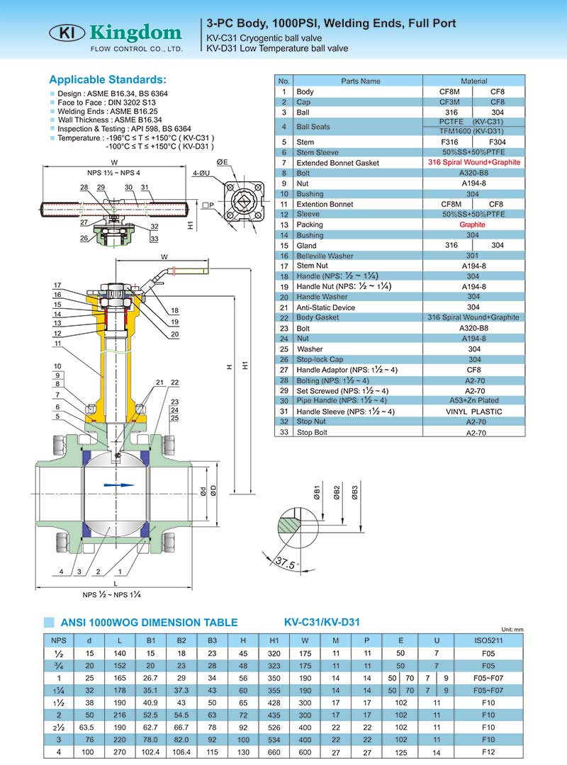 Cryogenic Ball Valve
